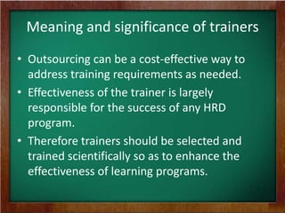 Selection & Training of Trainers | PPTX