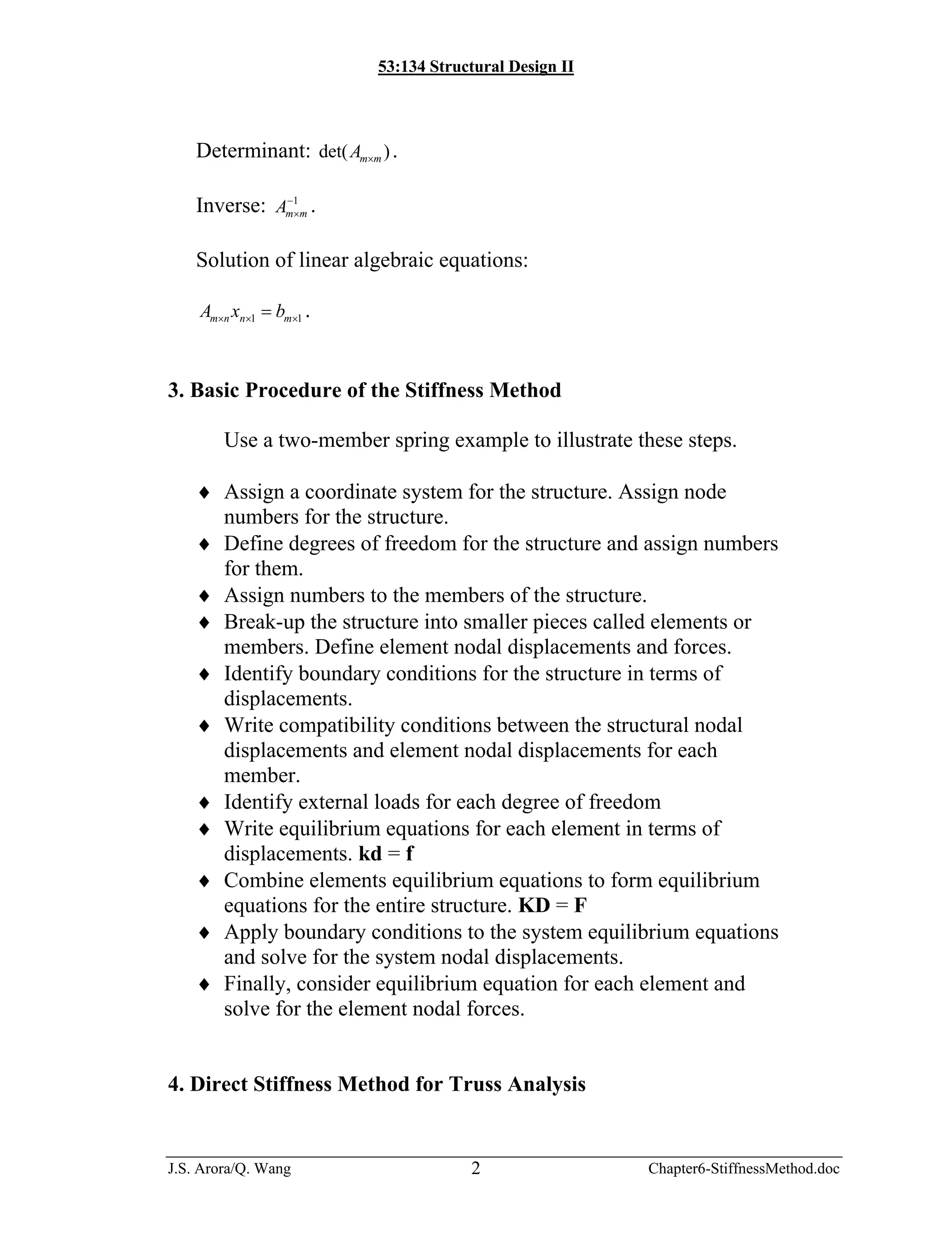 Chapter6 stiffness method | PDF