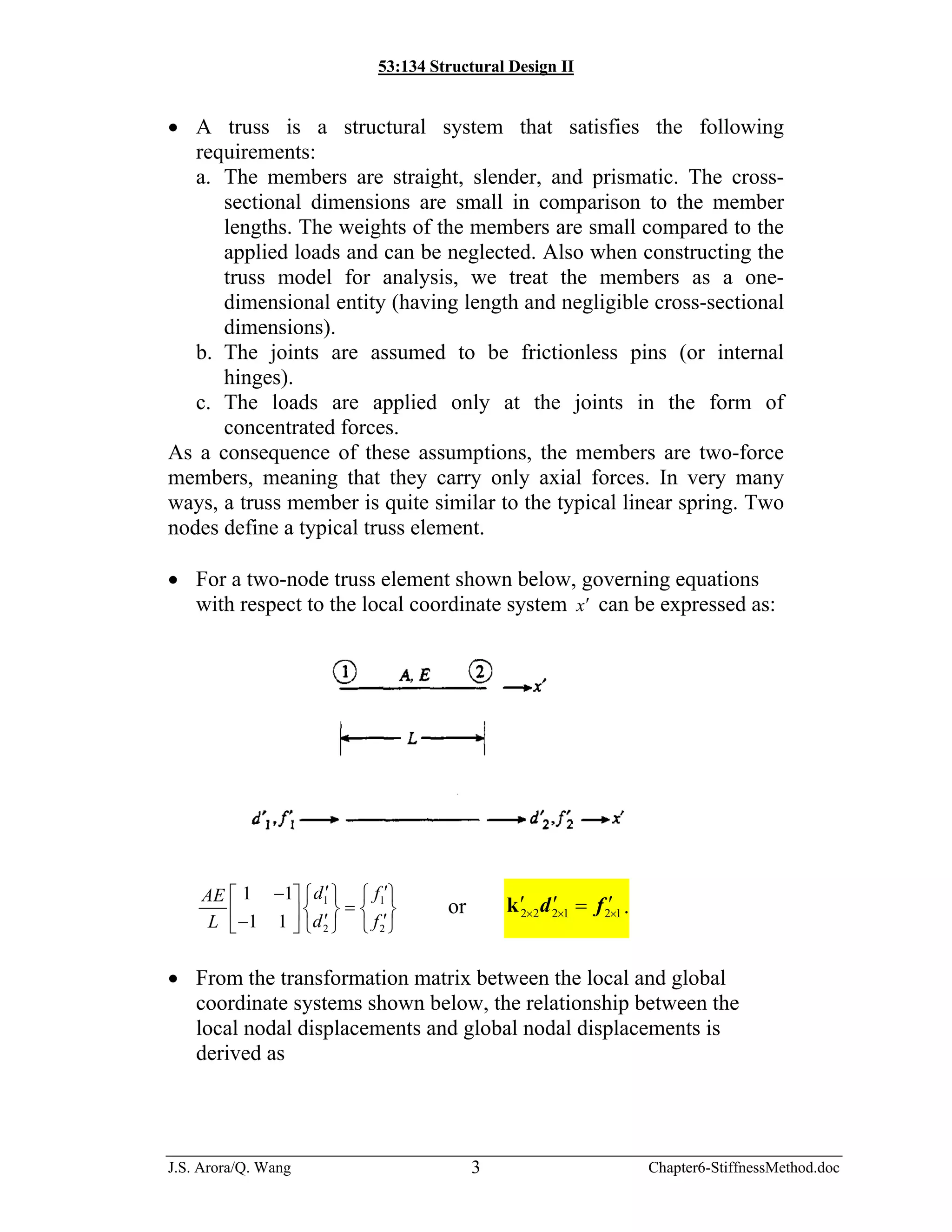 Chapter6 stiffness method | PDF