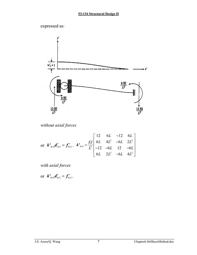 Chapter6 stiffness method | PDF