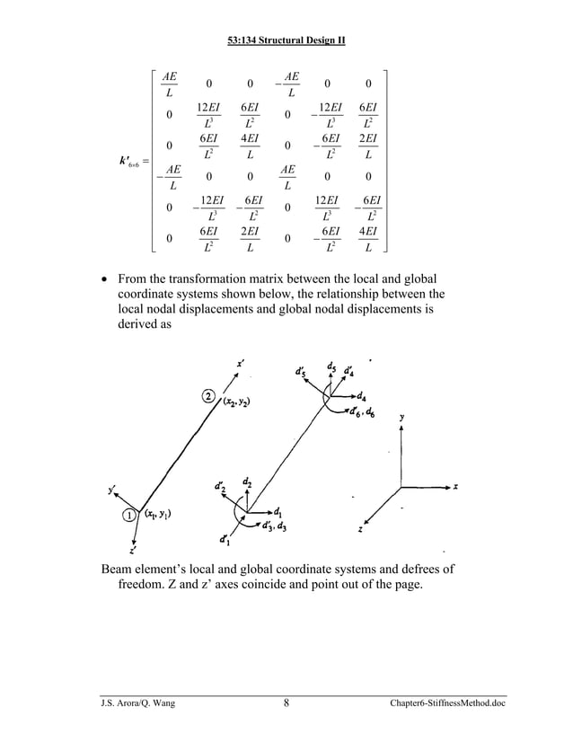 Chapter6 stiffness method | PDF