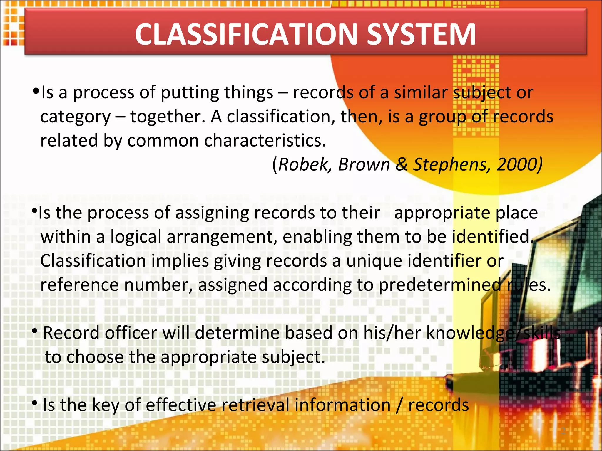 Chapter 6 subject classification operation | PPT
