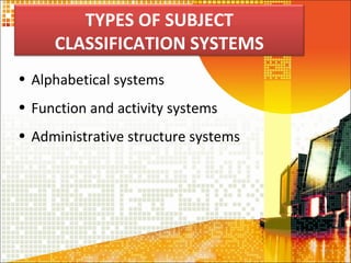 Chapter 6 subject classification operation | PPT