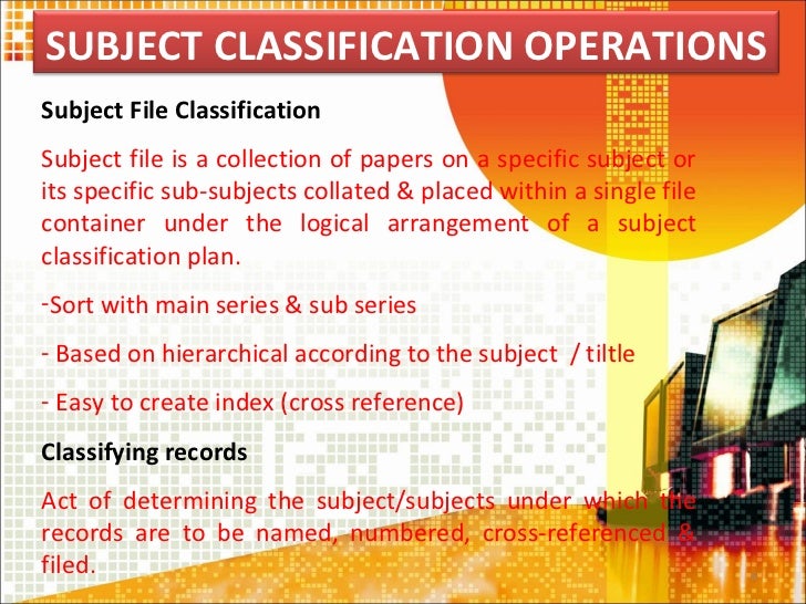 Chapter 6 subject classification operation