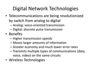 Chapter 6 telecommunications and networks | PPTX