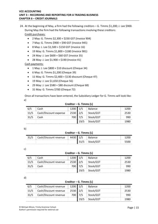 Chapter 6 - Credit Journals Test | PDF | Business Accounting & Finance ...