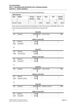 Chapter 6 - Credit Journals Test | PDF