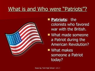 Chapter 6 The American Revolution | PPT