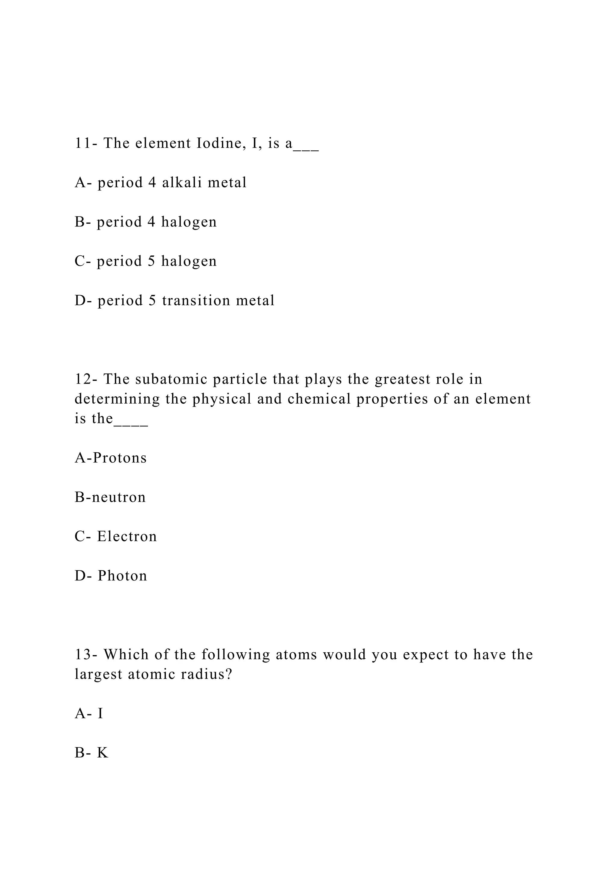 Chapter 6- the periodic table 1-metal 2- Halogen 3- I.docx