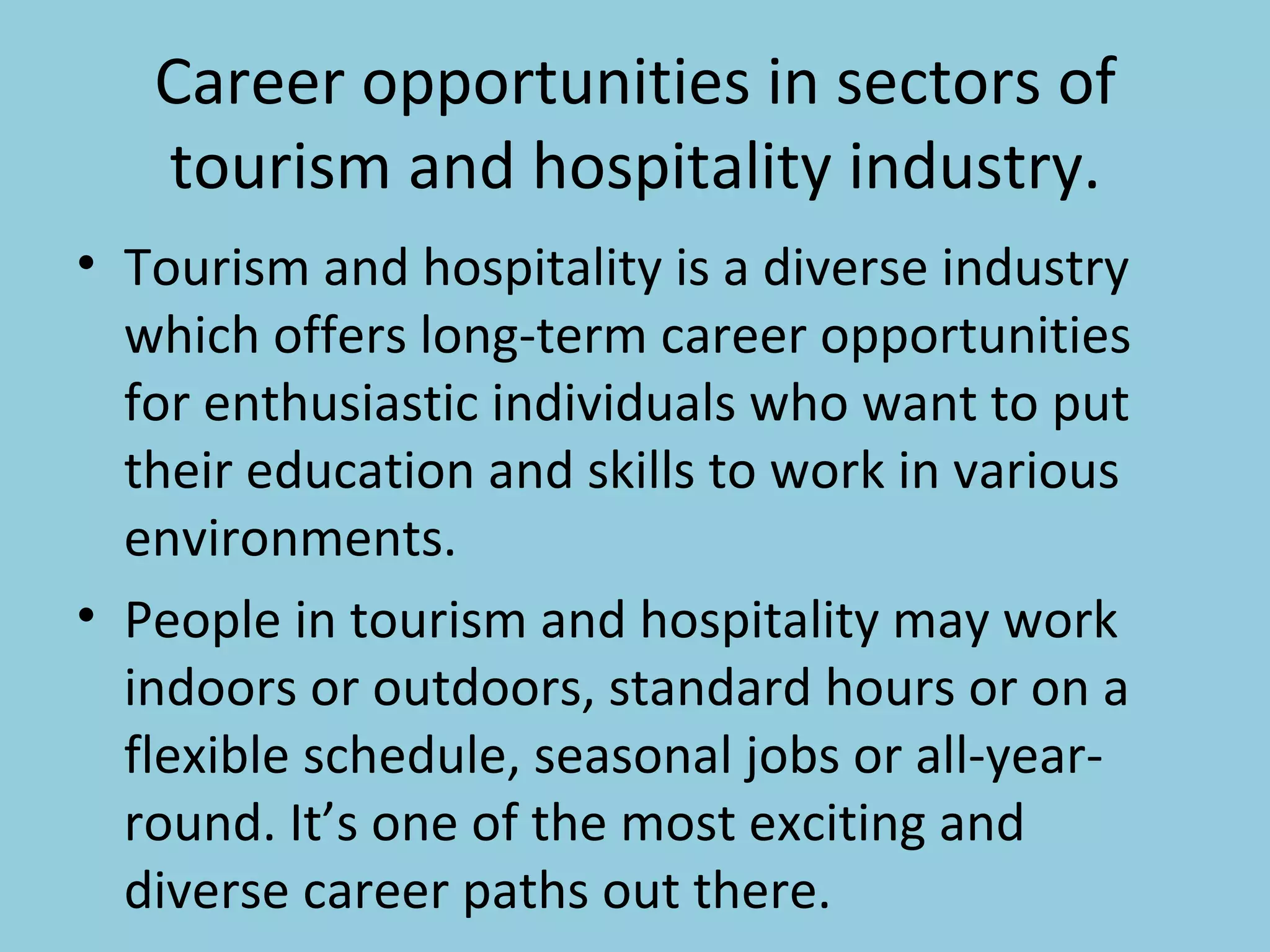 Chapter 6 tourism and hospitality career pathway and entrepreneurship | PPT
