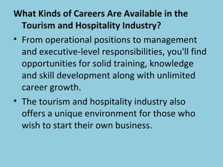 Chapter 6 tourism and hospitality career pathway and entrepreneurship | PPT