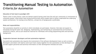 Chapter 6 - Transitioning Manual Testing to an Automation Environment | PPT