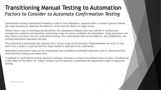 Chapter 6 - Transitioning Manual Testing to an Automation Environment | PPT