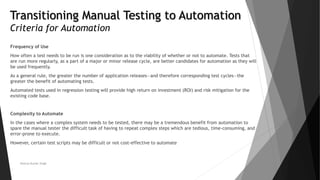 Chapter 6 - Transitioning Manual Testing to an Automation Environment | PPT