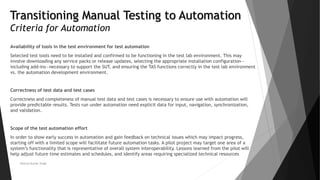 Chapter 6 - Transitioning Manual Testing to an Automation Environment | PPT
