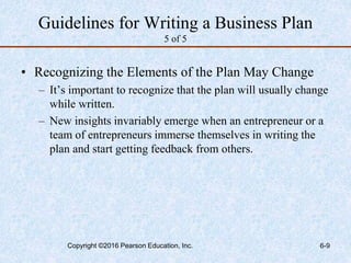 Chapter 6 - Writing A Business Plan: An Intro.ppt