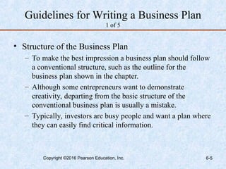 Chapter 6 - Writing A Business PlanENTREPRENEURSHIP.ppt