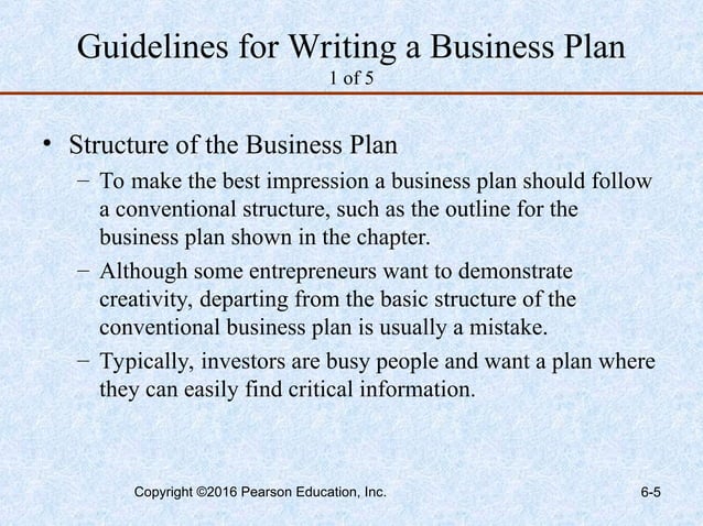 Chapter 6 - Writing A Business PlanENTREPRENEURSHIP.ppt
