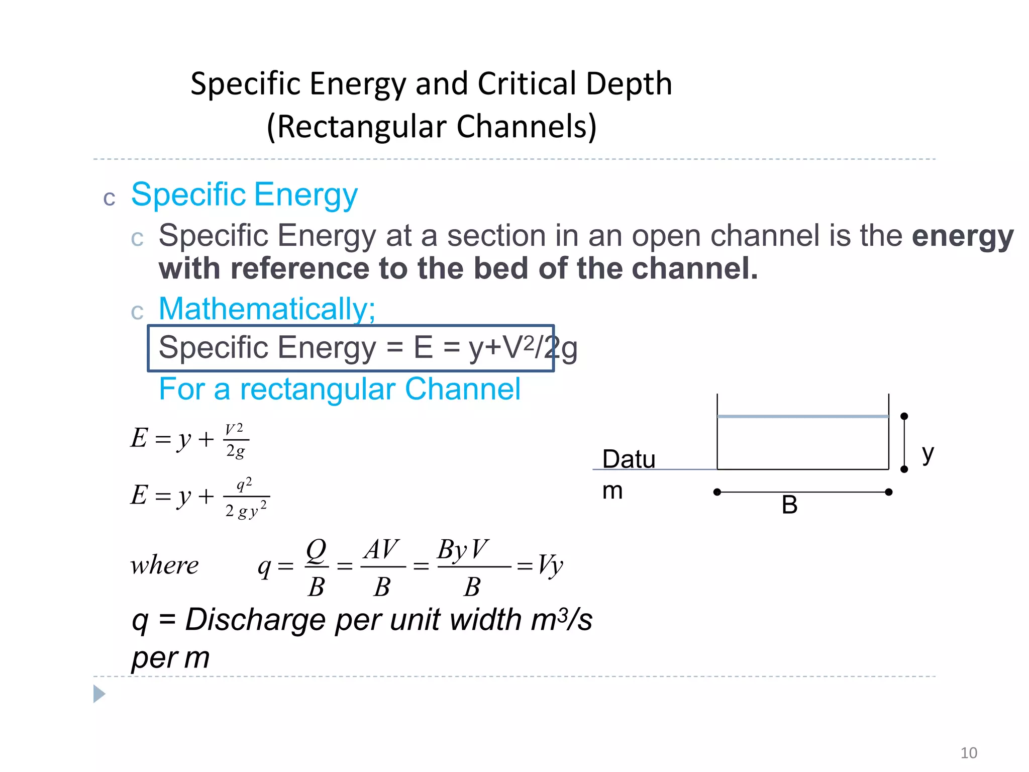 Energy and momentum principles in open channel flow | PPTX