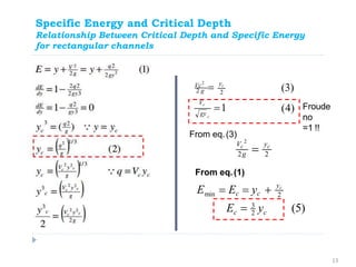 Energy and momentum principles in open channel flow | PPTX