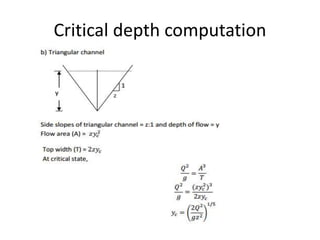 Energy and momentum principles in open channel flow | PPTX
