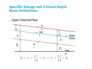 Energy and momentum principles in open channel flow | PPTX