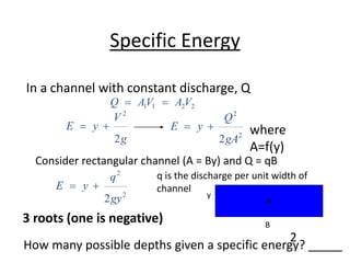 Energy and momentum principles in open channel flow | PPTX