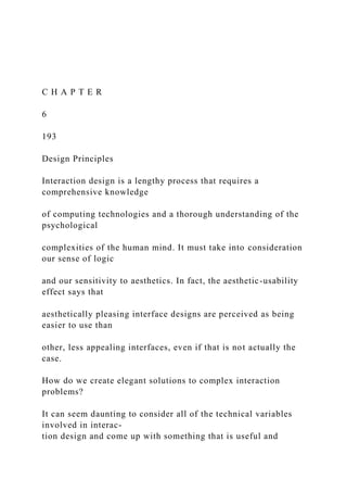C H A P T E R6193Design PrinciplesInteraction .docx