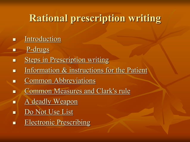 rational prescribing & prescription writing | PPTX | Pharmaceutical ...