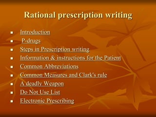 Rational prescribing & prescription writing | PPTX