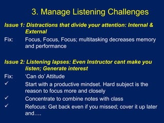 Chapter 6 7 listening, note taking, and memory | PPT