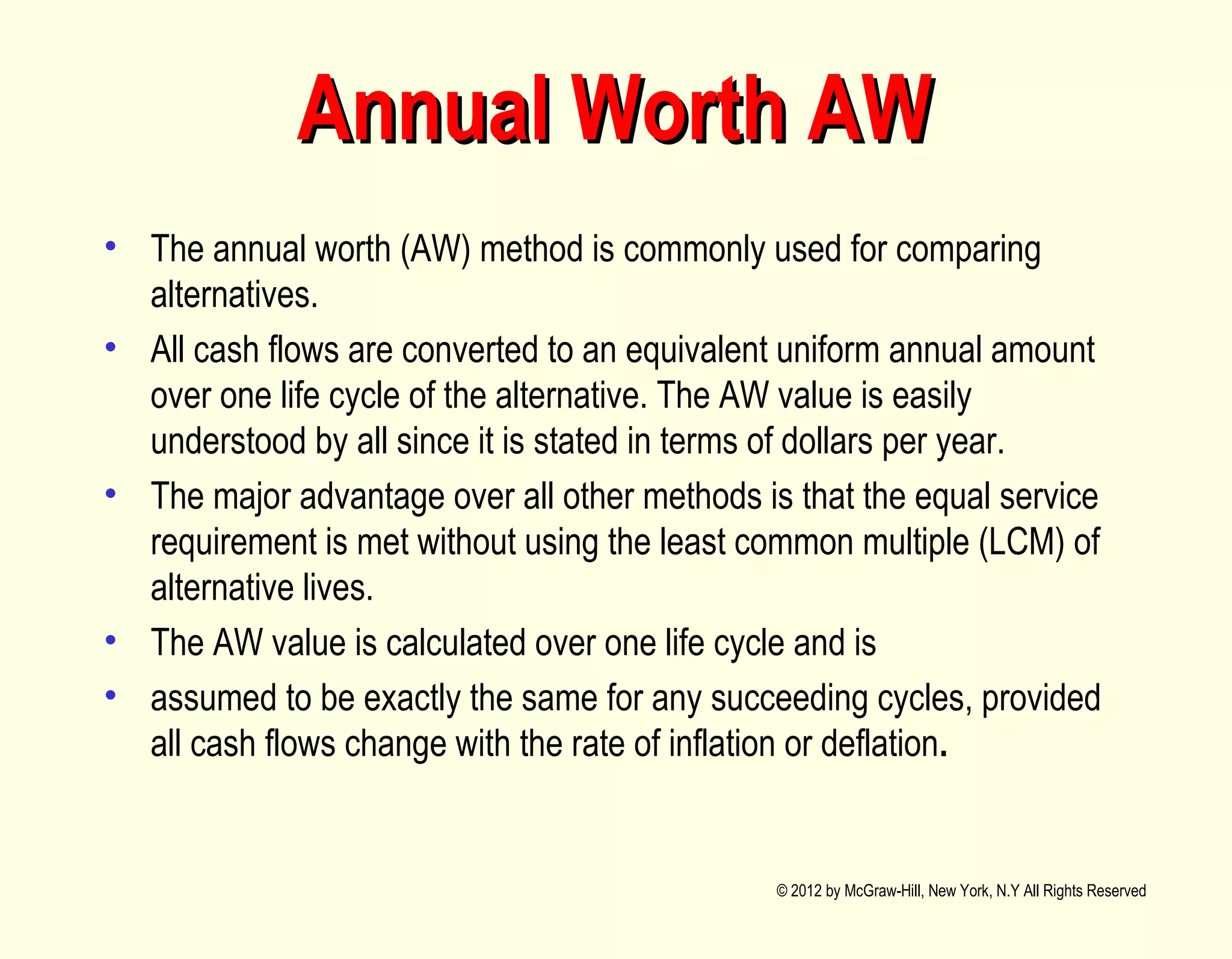 Chapter 6&7 annual worth analysis & ror lo3b | PPT