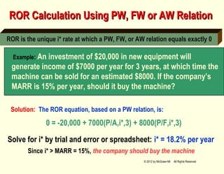 Chapter 6&7 annual worth analysis & ror lo3b | PPT