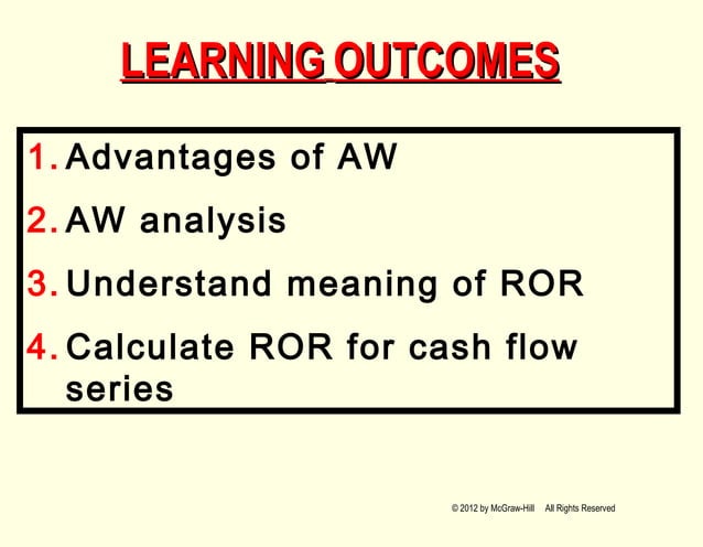 Chapter 6&7 annual worth analysis & ror lo3b | PPT