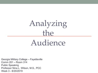 Analyzing the audience | PPT