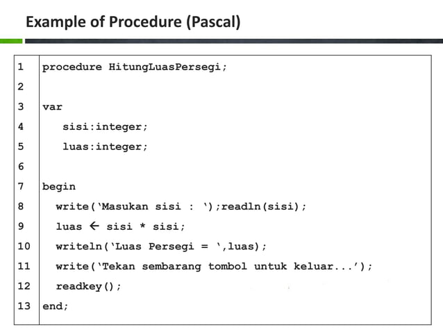 Algorithm and Programming (Procedure and Function) | PPT