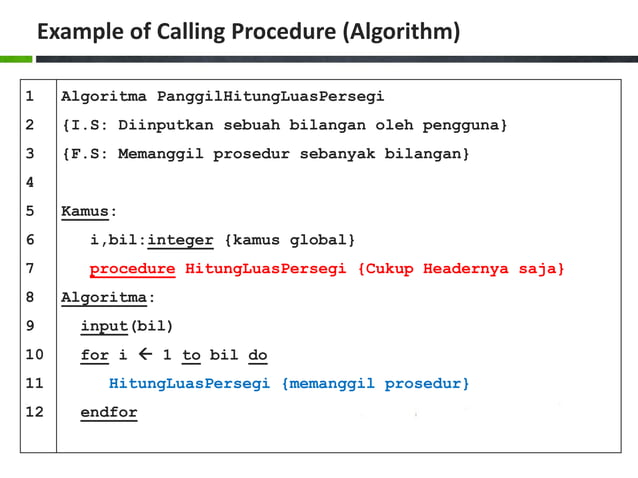 Algorithm and Programming (Procedure and Function) | PPT