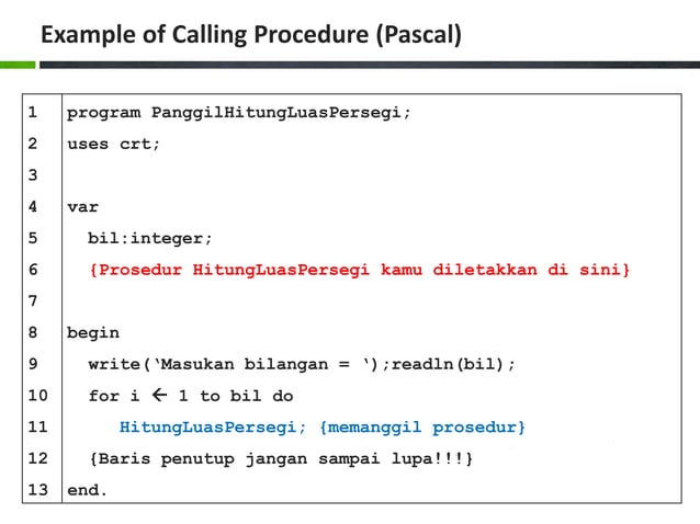 Algorithm and Programming (Procedure and Function) | PPT