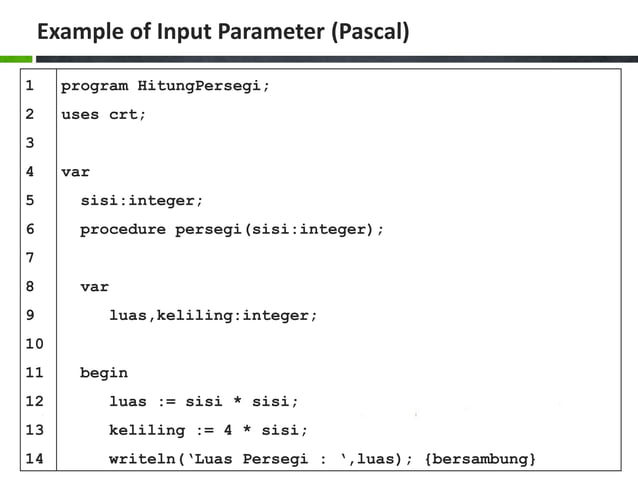 Algorithm and Programming (Procedure and Function) | PPT