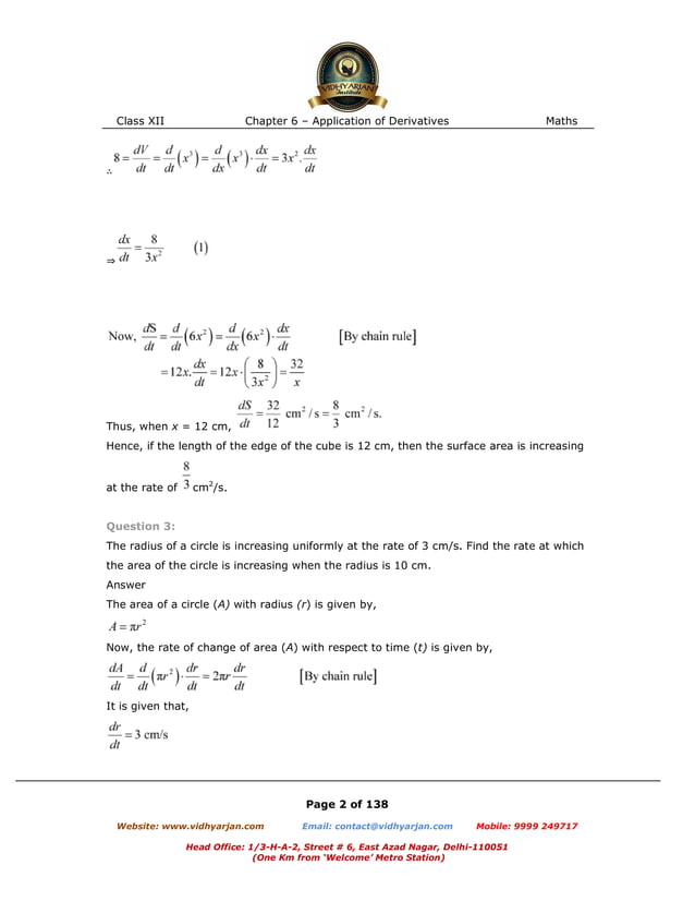Chapter 6 application_of_derivatives | PDF