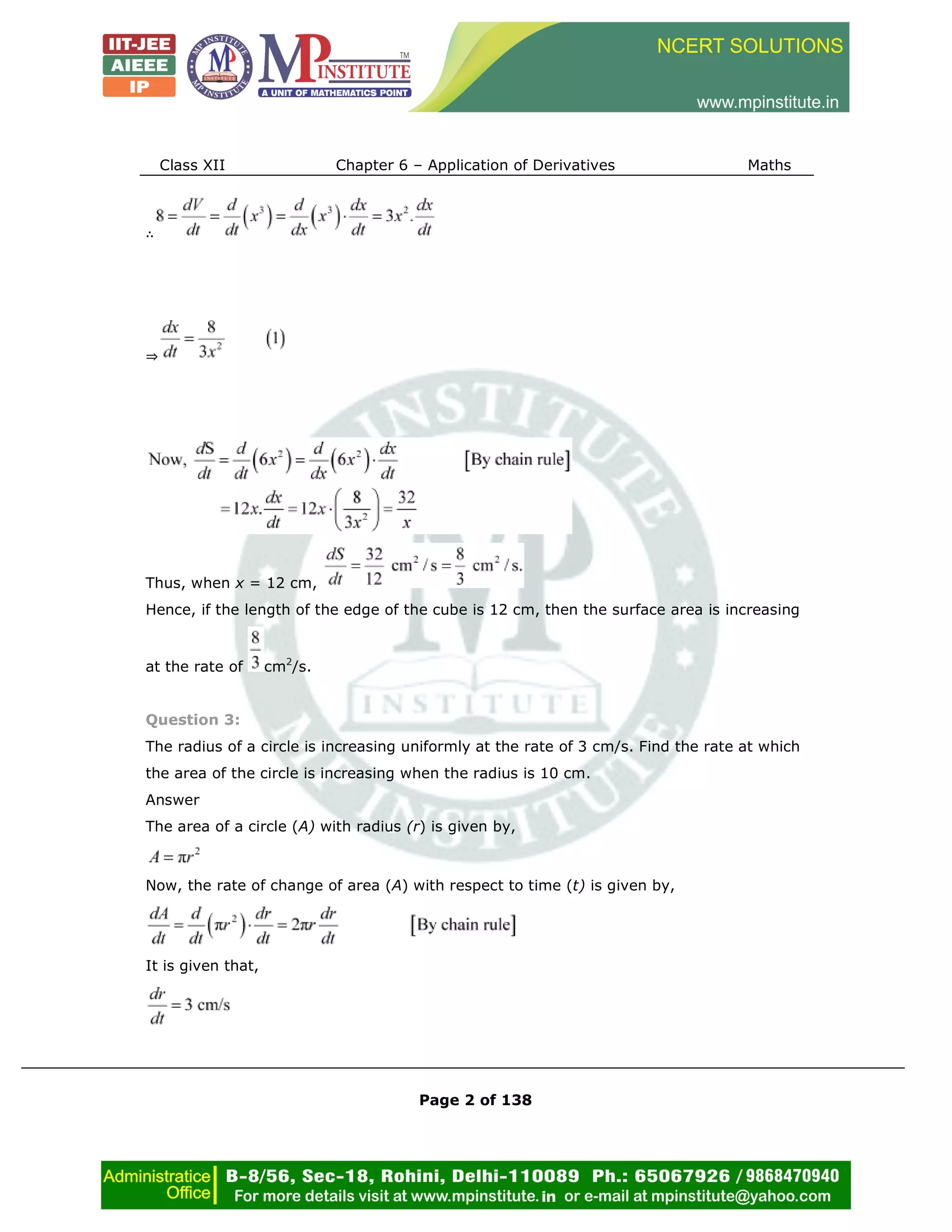 Chapter 6 application_of_derivatives | PDF