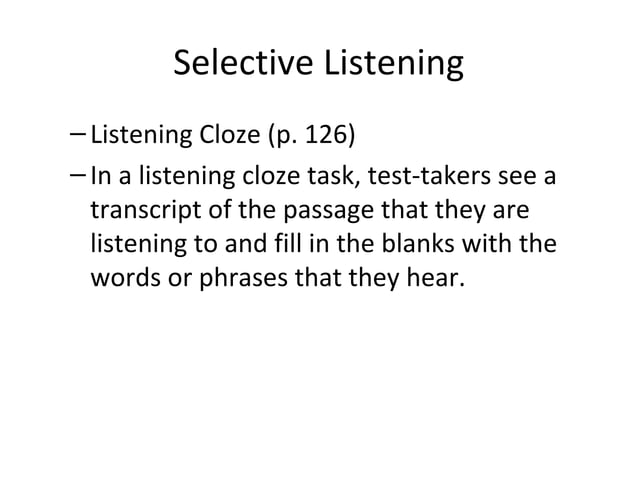 Chapter 6( assessing listening) | PPT