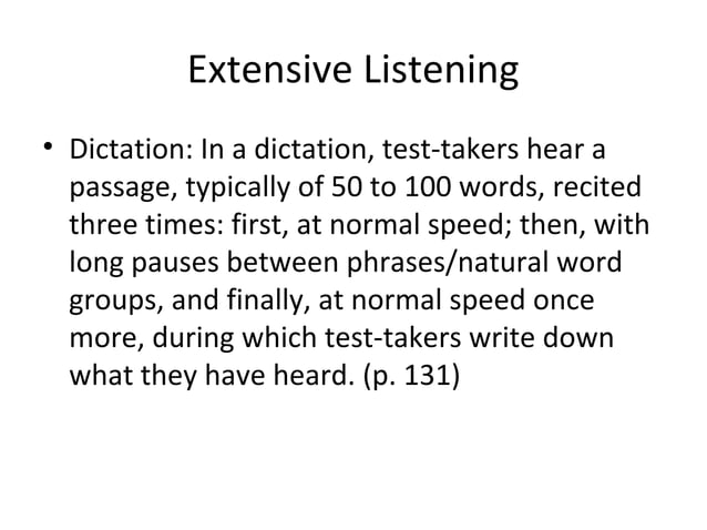 Chapter 6( assessing listening) | PPT