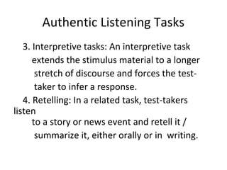Chapter 6( assessing listening) | PPT