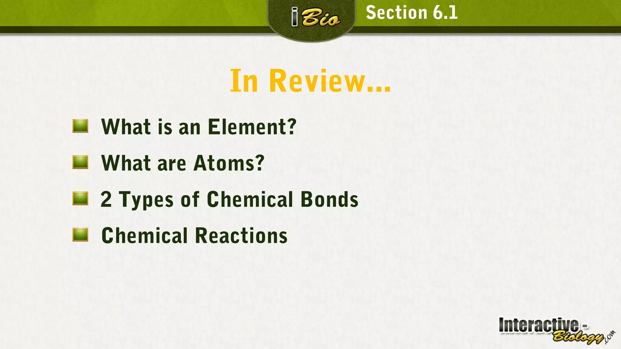 Chapter 6 Atoms & their interactions | PPT