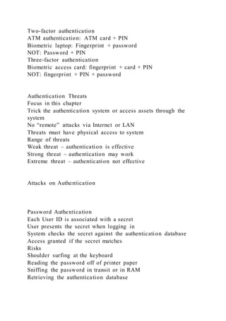 Chapter 6Authenticating PeopleChapter 6 OverviewThe th | PDF