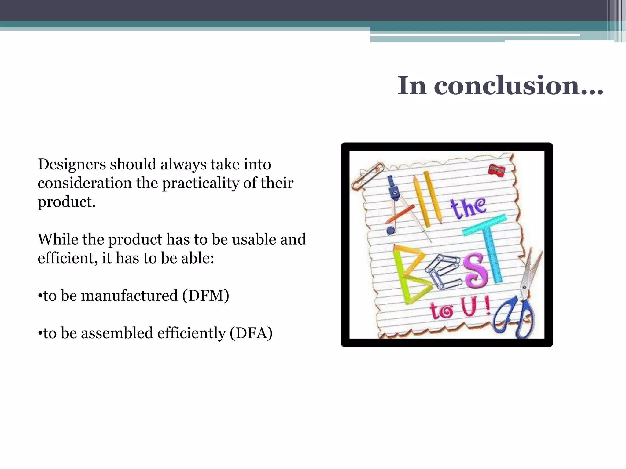 Chapter 6 basic design for assembly | PPTX