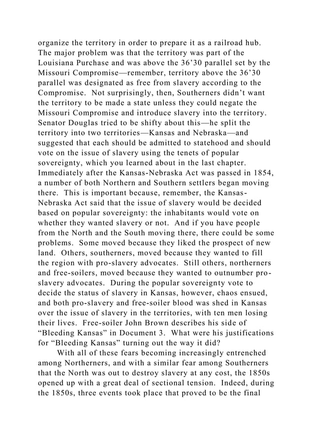 CHAPTER 6 CAUSES OF THE CIVIL WAR, Politics and Rebellion, 1850.docx