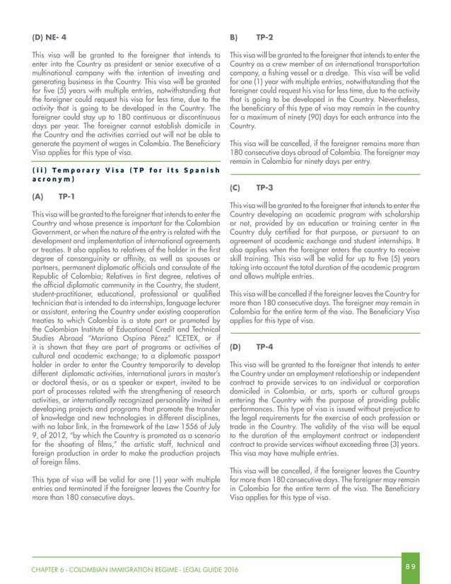 Colombian immigration regime | PDF