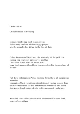 CHAPTER 6 Critical Issues in PolicingIntroduct.docx